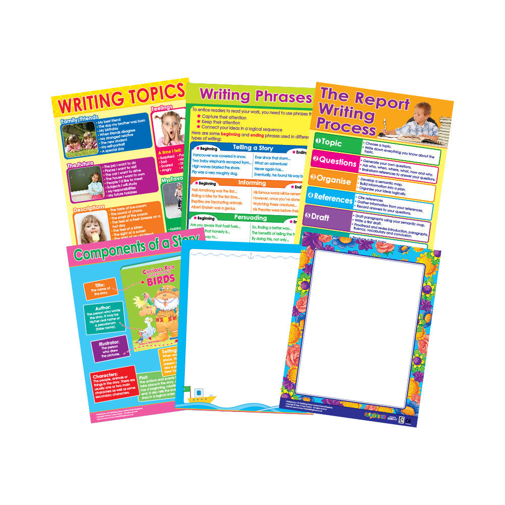 Writing Skills 1 (6 Wall Charts) - Educational Wall Chart Pack in Engl