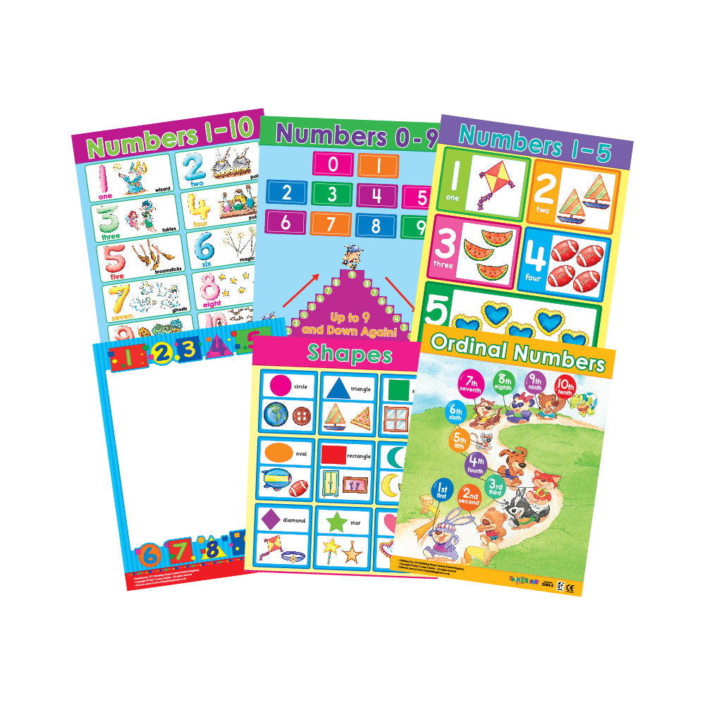 Wall chart for kids - Preschool Maths (6 Wall Charts)