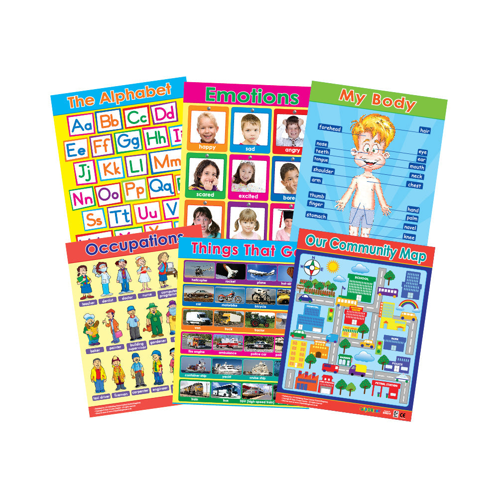 Wall chart for kids - Early Learning Charts (6 Wall Charts)