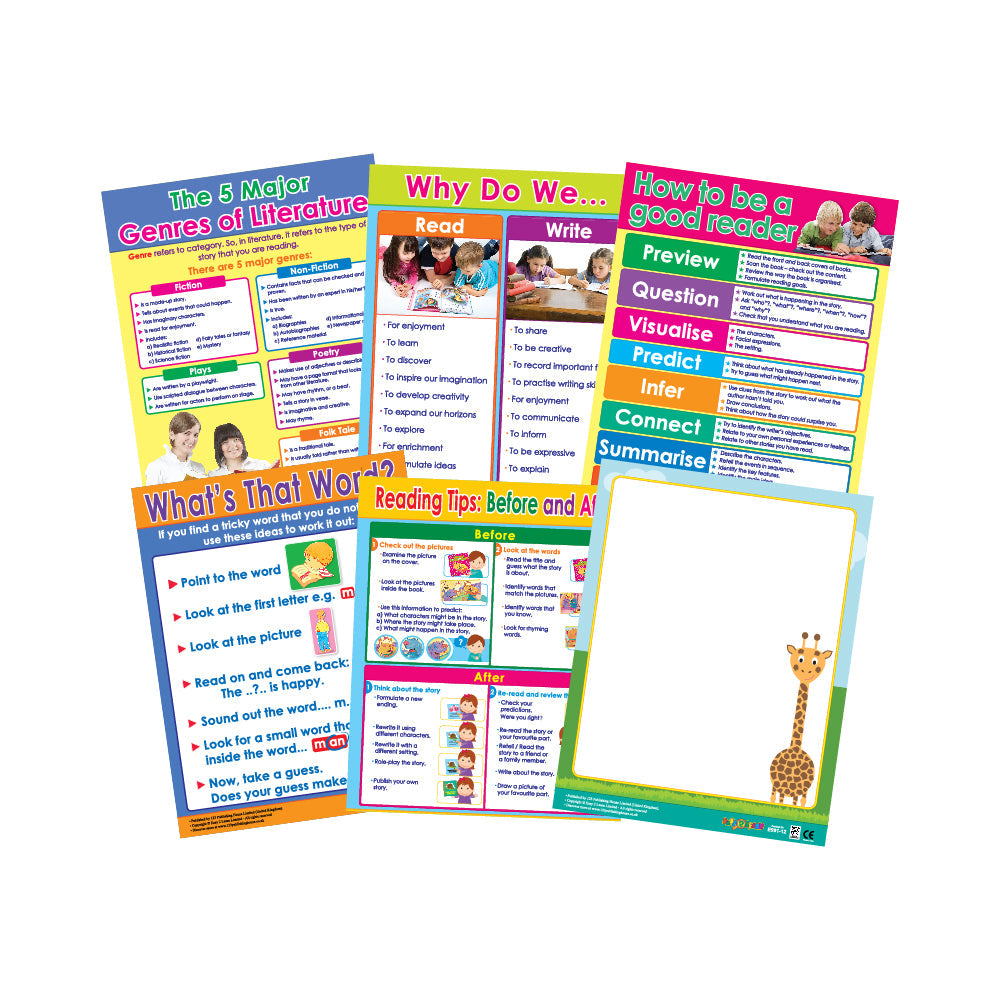 Reading Skills (6 Wall Charts) - Educational Wall Chart Pack in Englis