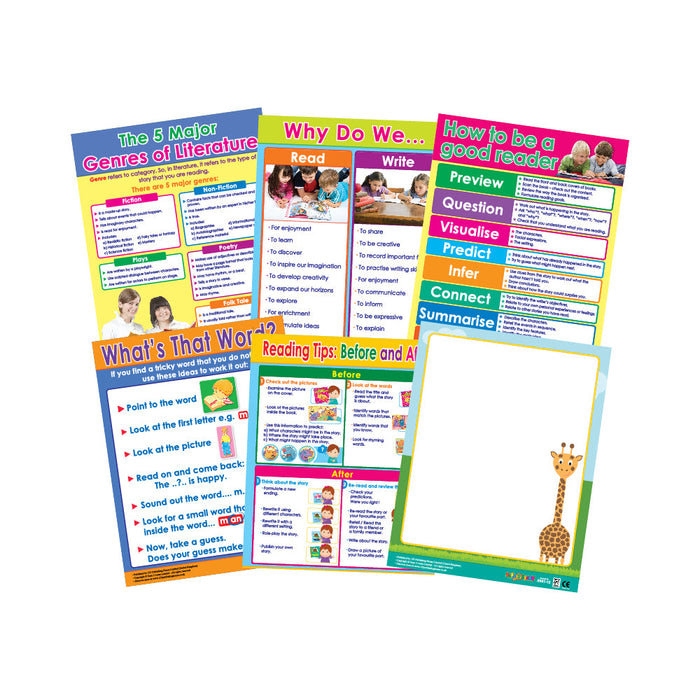 Reading Skills (6 Wall Charts) - Educational Wall Chart Pack in Englis