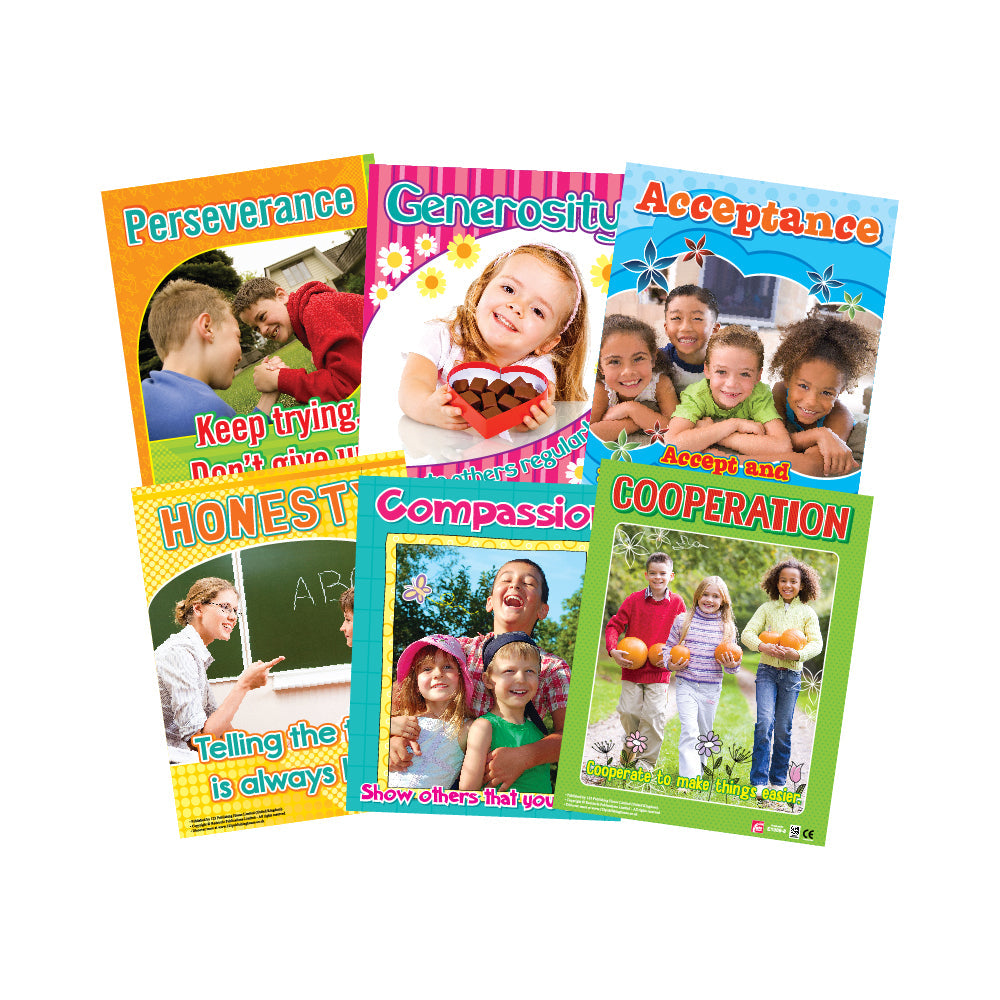 Character Builders (6 Wall Charts) - Educational Wall Chart Pack in En